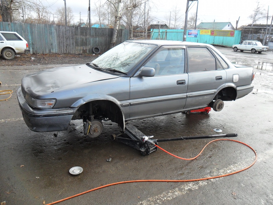 Зима. Подготовка. Замена шин. — Toyota Sprinter (90), 1,6 л, 1990 года ...