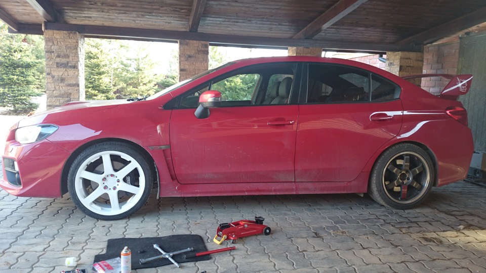 белые VOLK / красная STI — Subaru WRX STI (VA), 2,5 л, 2014 года | колёсные диски | DRIVE2