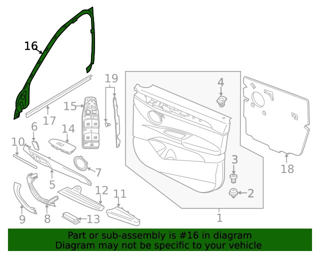 51337350498 Крышка, оконная рама, дверь, передний пр BMW | Запчасти на ...