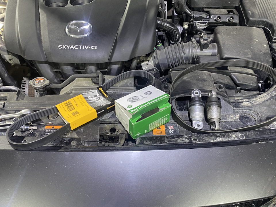 Замена тяжителя и ремня — Mazda 6 (3G) GJ, 2 л, 2021 года | визит на ...
