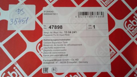 1304241 Бачок расширительный / OPEL Astra-H TOPRAN | HANS PRIES ...