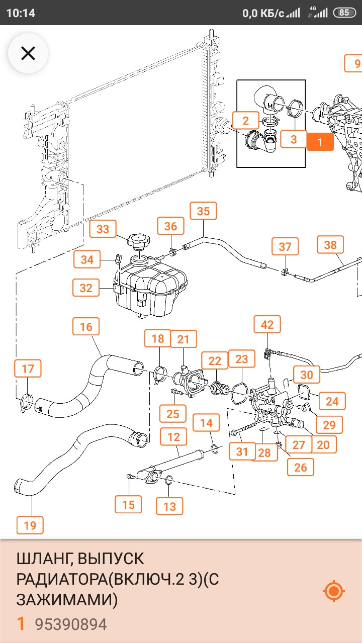 95390894 Комплект шлангов радиатора (2 шт.) GM | Запчасти на DRIVE2