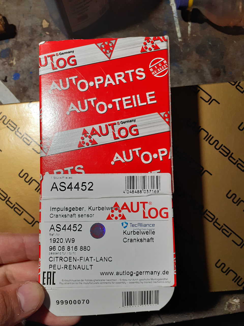 1920W9 Датчик положения коленвала Peugeot Citroen | Запчасти на DRIVE2