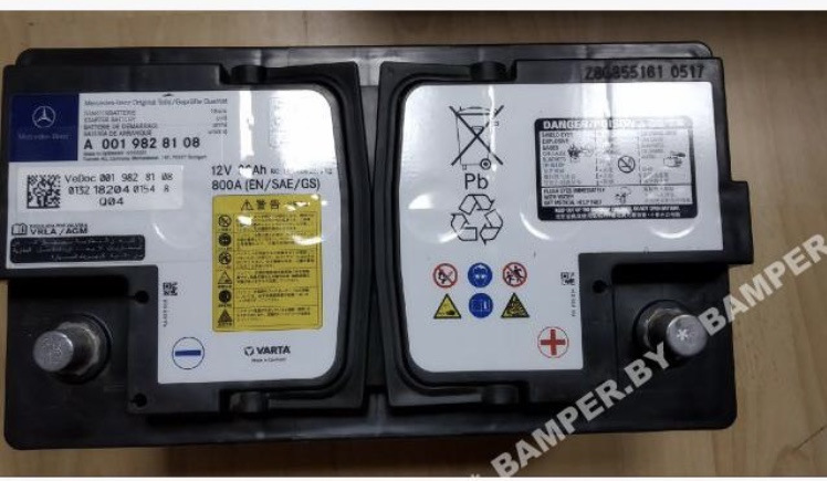 A0019828108 Батарея аккумуляторная 12в 80ач Mercedes | Запчасти на DRIVE2