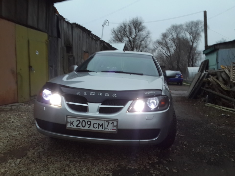 отбойник на капот — Nissan Almera II (N16), 1,8 л, 2004 года | тюнинг ...