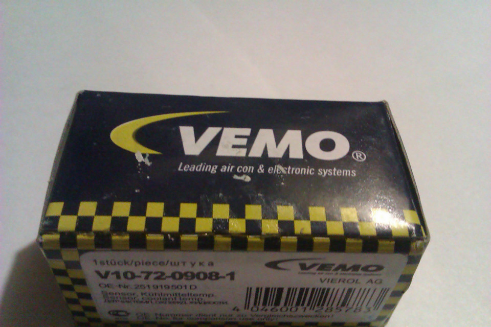 ДАТЧИК ТЕМПЕРАТУРЫ — VEMO * V107209081 * — "черный" на приборку ...