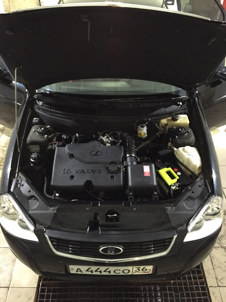 #замена масла, помыл подкапотку — Lada Приора хэтчбек, 1,6 л, 2009 года | мойка | DRIVE2