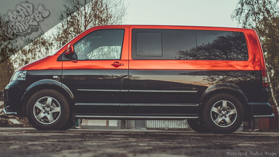 Volkswagen Multivan Red Chrome part 2 — MadWrappers на DRIVE2