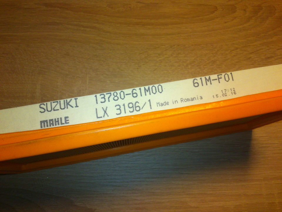 1378061M00 Фильтр возд. SX-4 (AKK-416) SUZUKI | Запчасти на DRIVE2