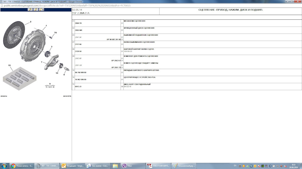 9676898980 вкладыш вилки сцепления Peugeot Citroen | Запчасти на DRIVE2