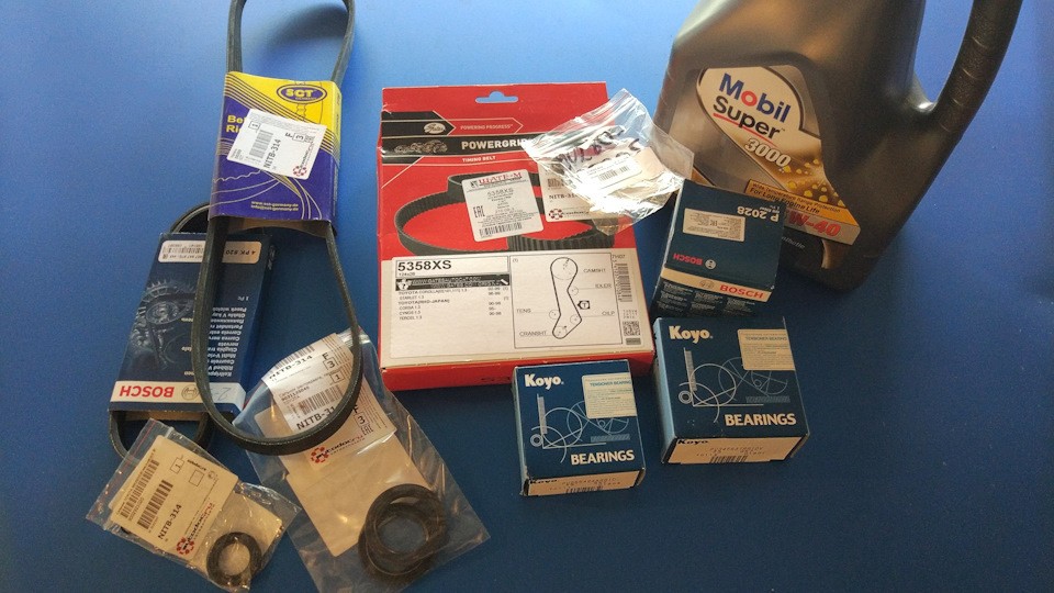 Ремни, масло, сальники, сцепа — Toyota Corolla (110), 1,3 л, 1997 года ...