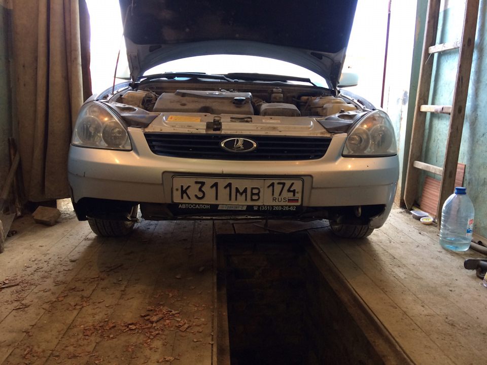 Замена переднего бампера⚙🛠🔩 — Lada Приора седан, 1,6 л, 2007 года ...