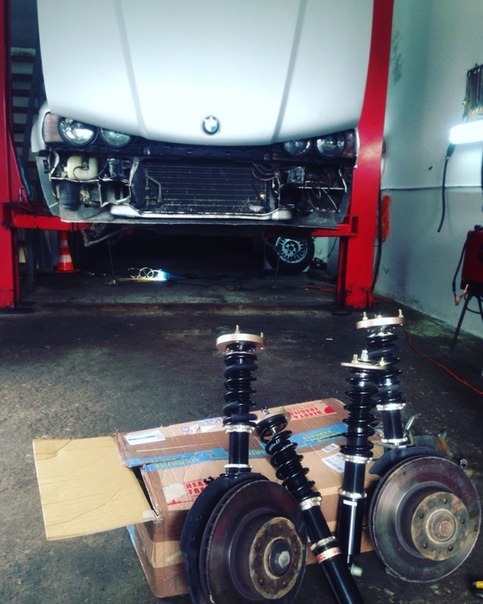 Койловеры BC Racing, установка ) — BMW 5 series (E34), 3 л, 1992 года ...