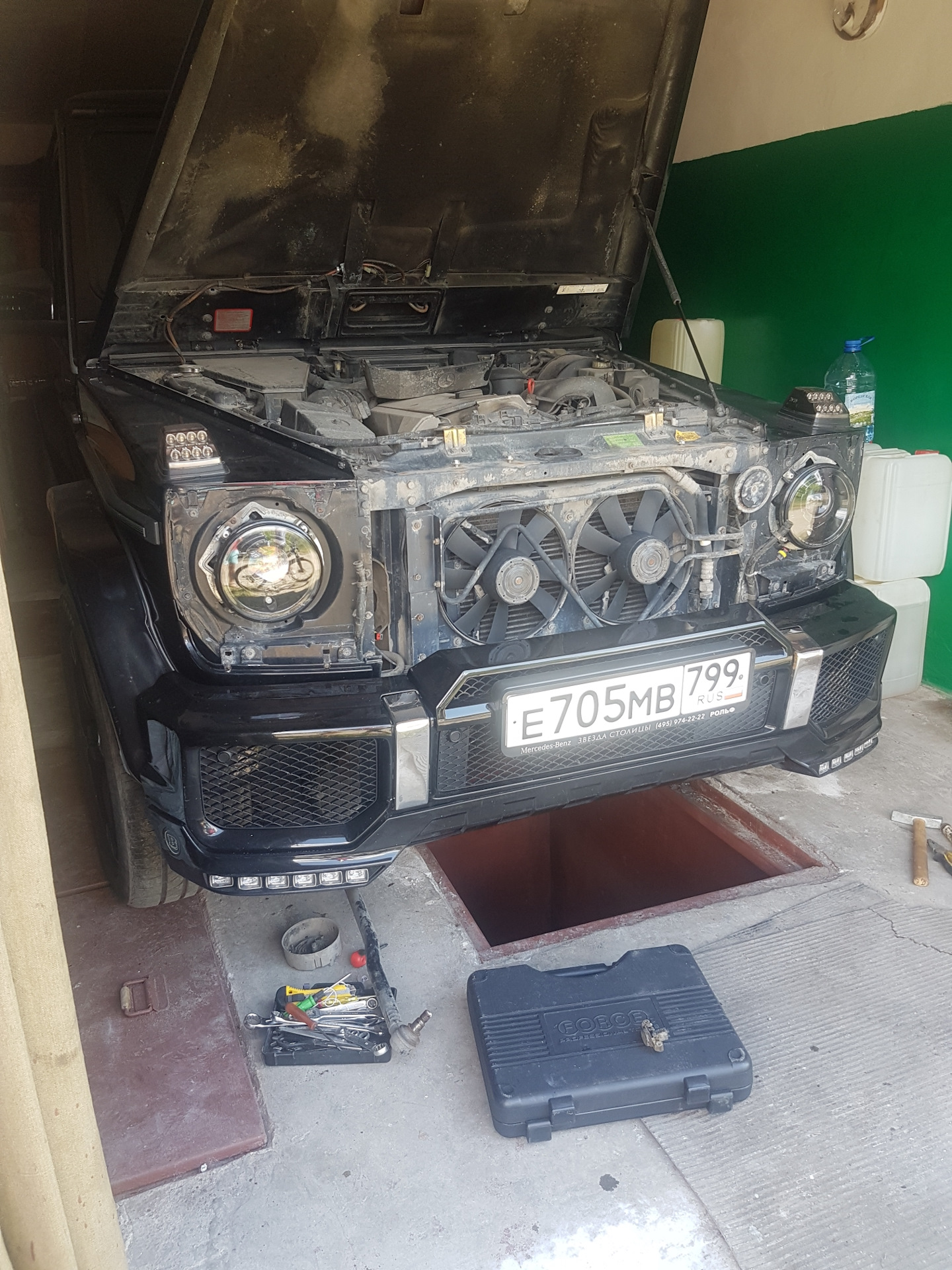 Ремонт генератора и рулевого механизма — Mercedes-Benz G-Class (W463 1G), 3,2 л, 1997 года ...