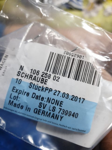 N10625802 Винт с плоской головкой VAG | Запчасти на DRIVE2