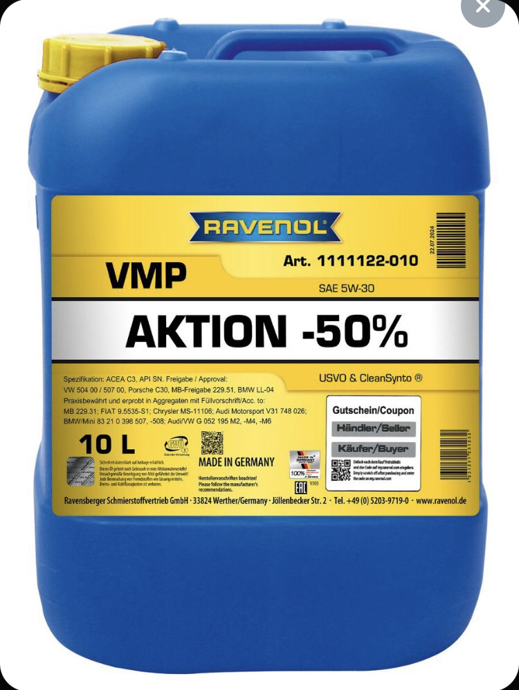 Масло vmp 5w-30 — Volkswagen Multivan (T6), 2 л, 2018 года | расходники ...