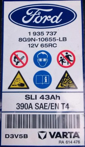 1935737 Аккумулятор Ford | Запчасти на DRIVE2