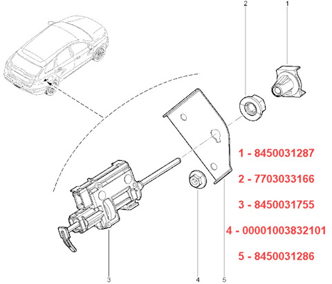 8450031755 Электропривод блокировки лючка наливной горловины топливного ...