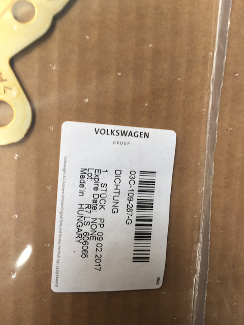 03C109287G Прокладка VAG | Запчасти на DRIVE2