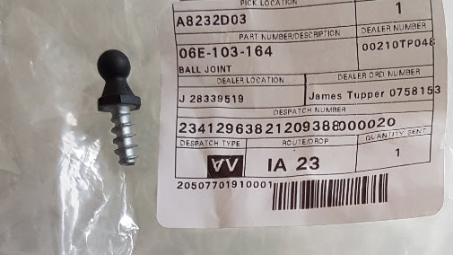 06E103164 Шаровая головка рыч. пер. пер. VAG | Запчасти на DRIVE2
