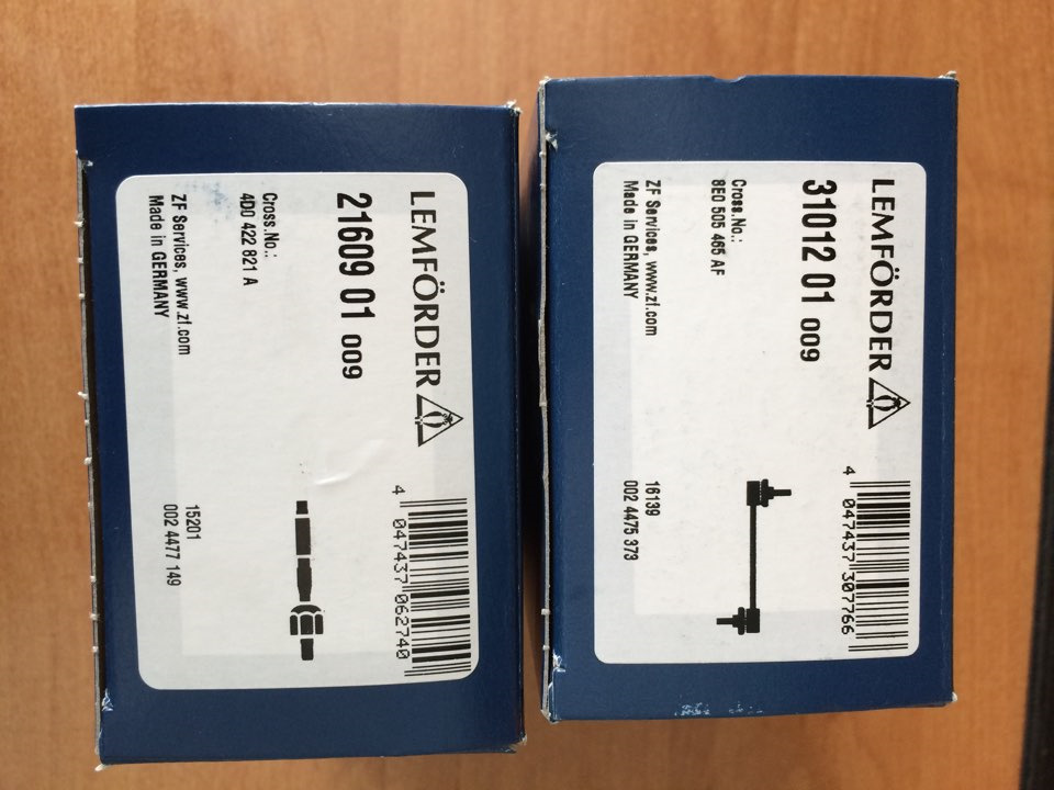 Рычаги пер низ зад + стойки стаб зад + рулевые наконечники — Audi A4 ...