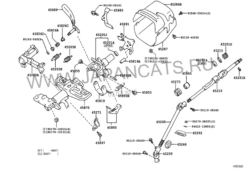 Стук в рулевой колонке. — Toyota HiAce (H100), 2,5 л, 2006 года | визит ...