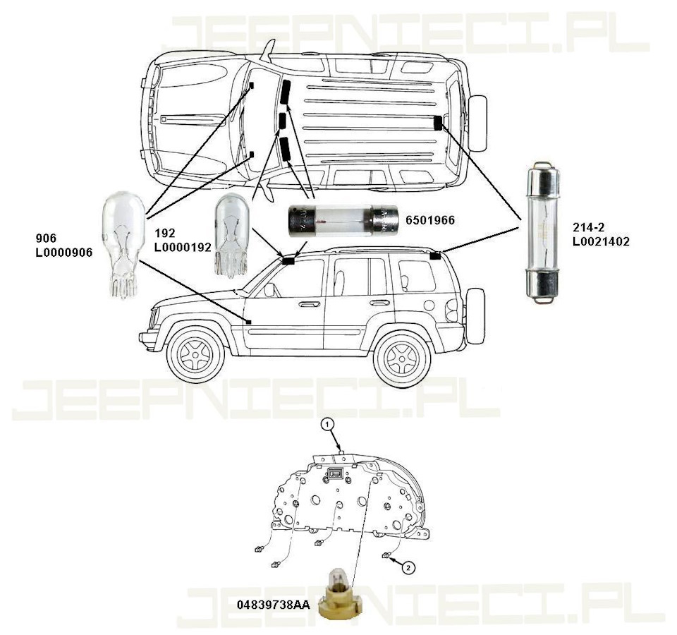 Информация по лампам Jeep Liberty/Cherokee KJ — Jeep Cherokee (KJ), 3,7 ...