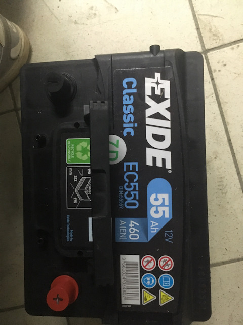 EC550 Аккумулятор 55Ah 460A EXIDE | Запчасти на DRIVE2