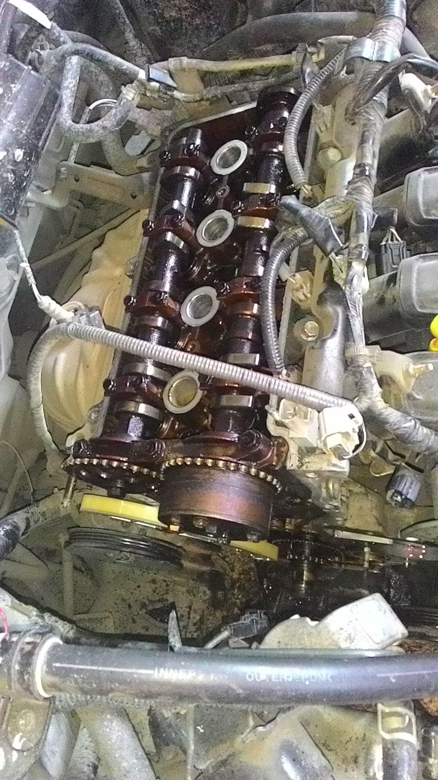 Замена цепи ГРМ (сальник коленвала, натежитель, успокоитель и т.д ...