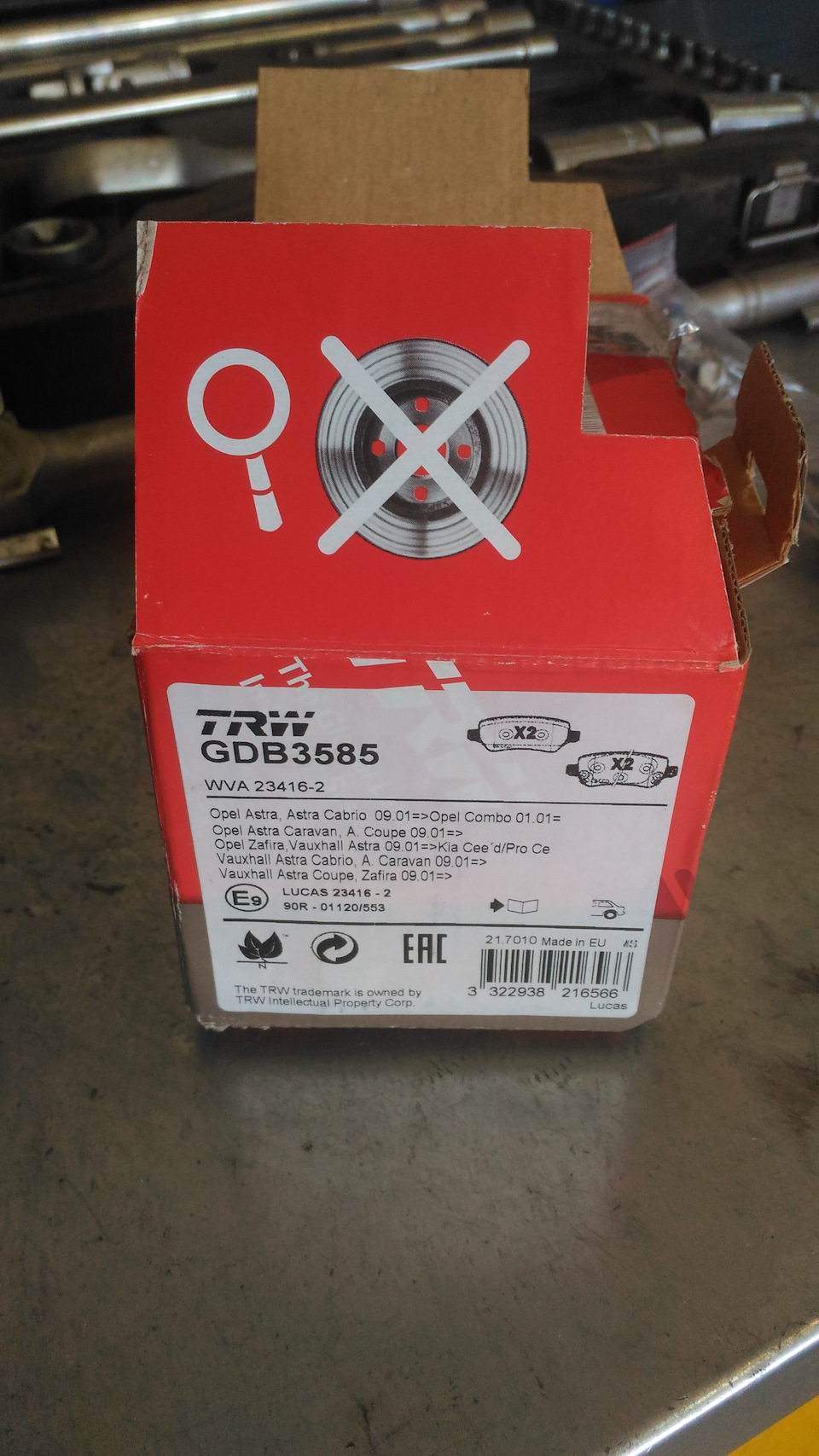 GDB3585 Комплект тормозных колодок (дисковый тормоз) для KIA TRW ...