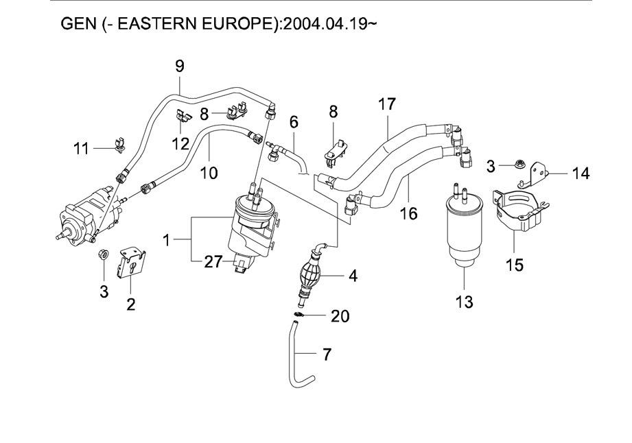 Фильтры, шланги топлива. Каталожные номера. — SsangYong Rexton (2G), 2 ...
