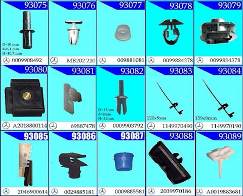 A0009908492 Клипса крепления панели багажного отд MERCEDES | Запчасти ...