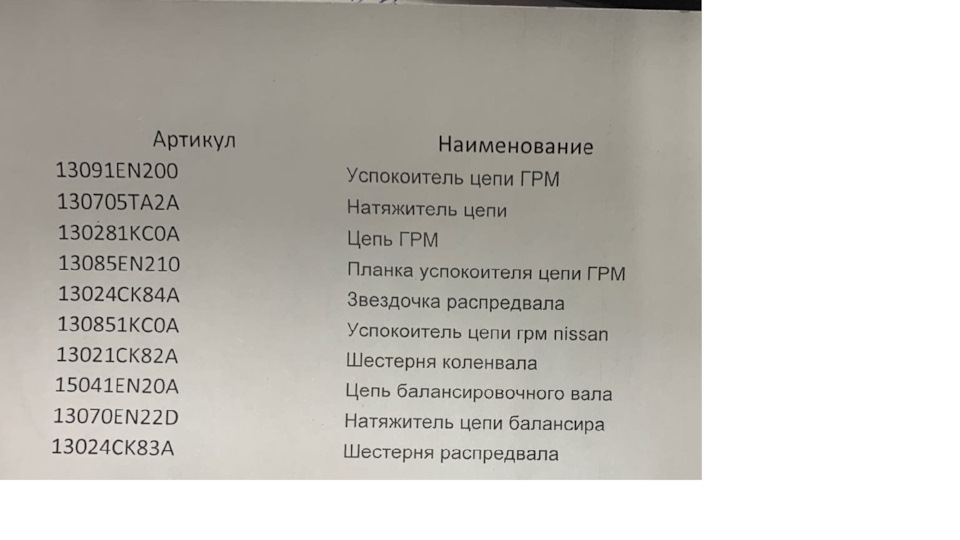 13091EN200 Планка натяжителя цепи грм NISSAN INFINITI | Запчасти на DRIVE2