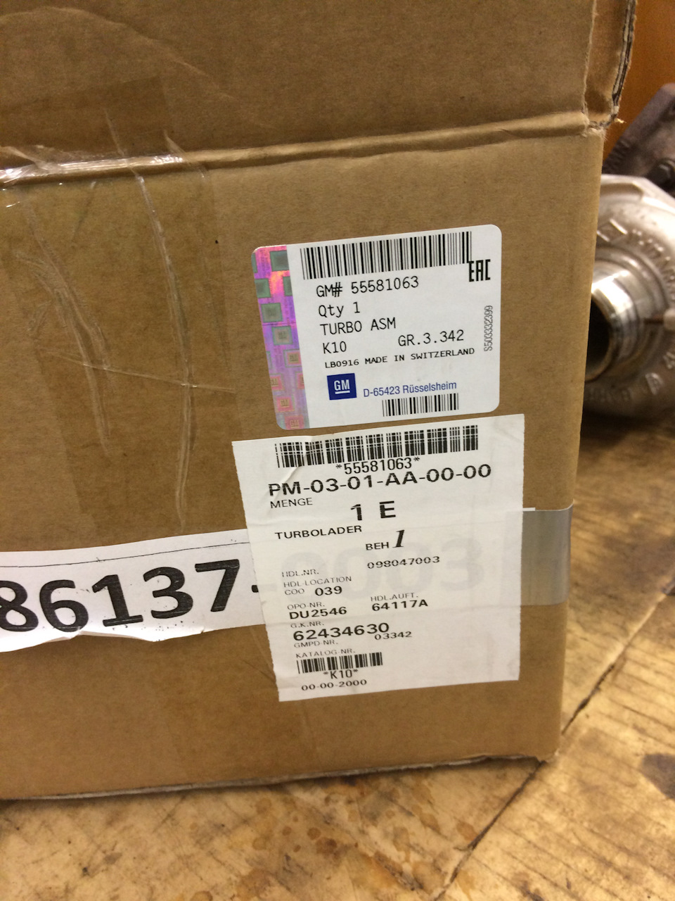 55581063 Турбокомпрессор GM | Запчасти на DRIVE2