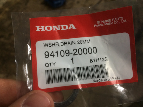9410920000 Прокладка сливной пробки Honda | Запчасти на DRIVE2