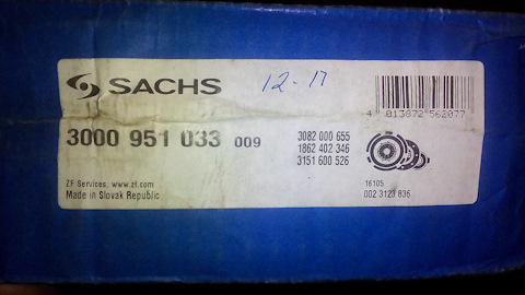 3000951033 Сцепление, комплект SACHS | Запчасти на DRIVE2