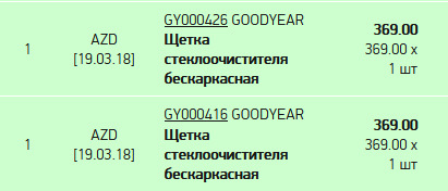 GY000416 Щетка стеклоочистителя бескаркасная FRAMELESS 410 мм ...