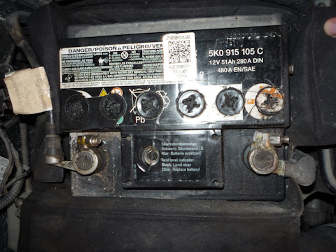 5K0915105C АКБ C индик. степени заряж., с VAG | Запчасти на DRIVE2