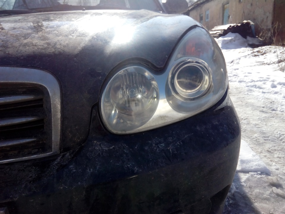Про фары ч2 — Hyundai Sonata IV (EF), 2 л, 2005 года | своими руками ...