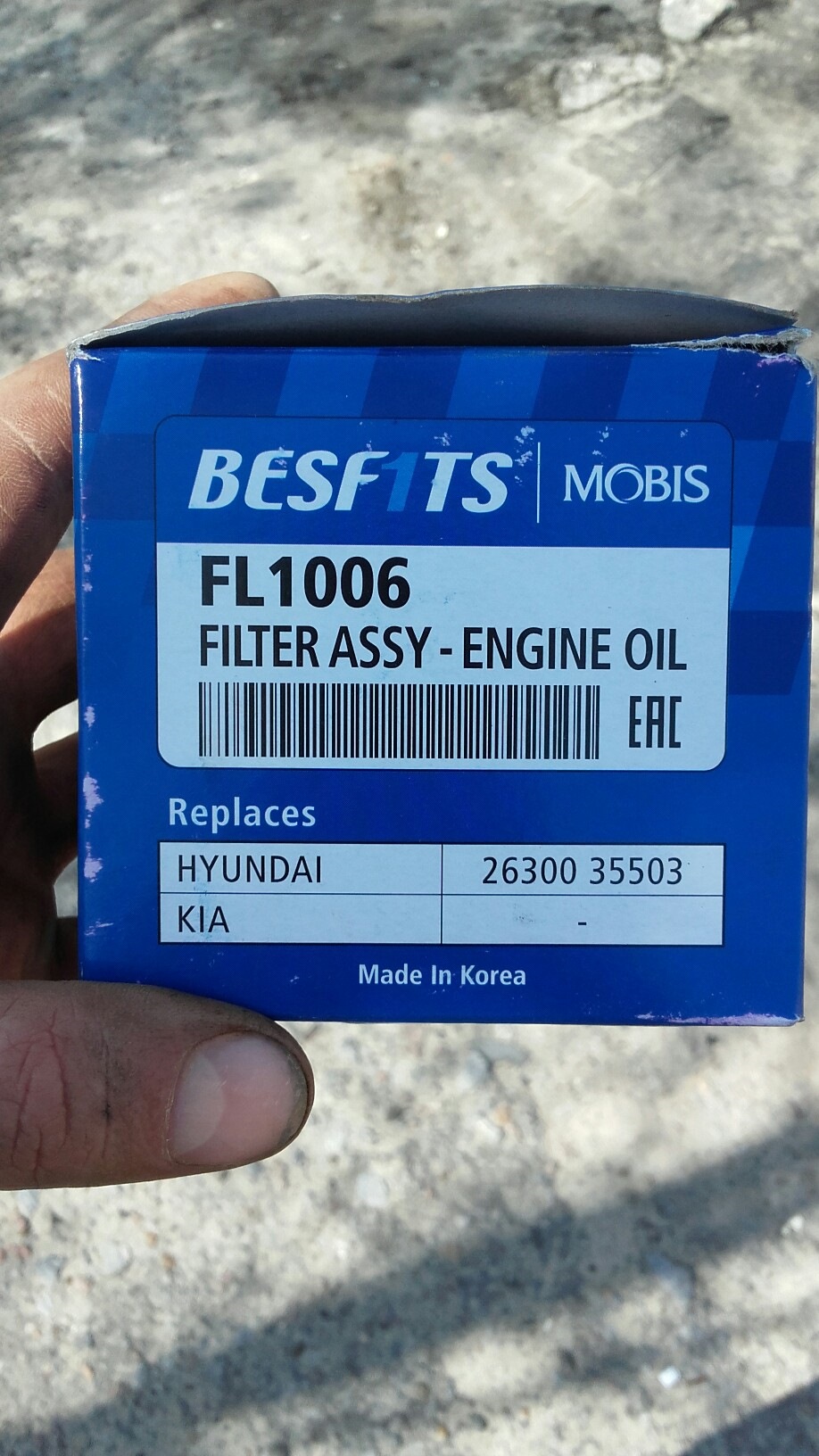FL1006 Масляный фильтр двигателя KIA HYUNDAI | Запчасти на DRIVE2