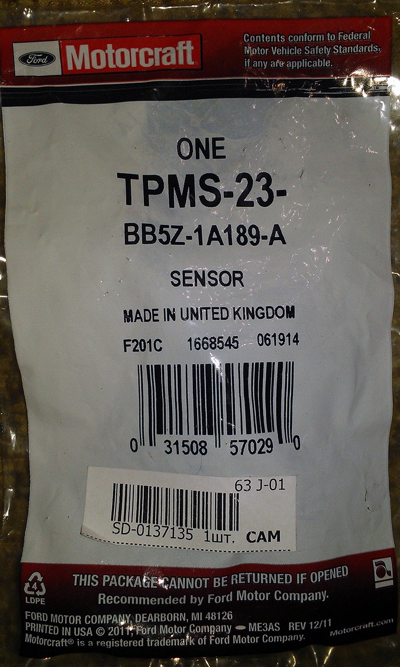 Датчики давления в колёсах — Ford Explorer (5G), 3,5 л, 2014 года ...