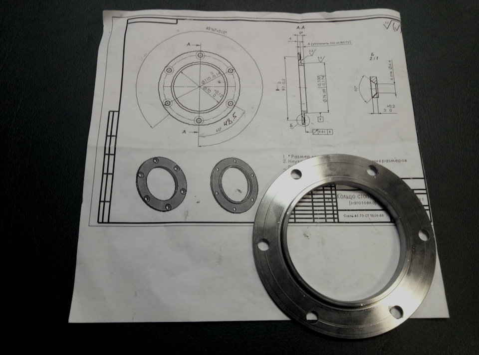 Стопорное и реглировочные кольца КПП — Renault 19, 2 л, 1992 года ...