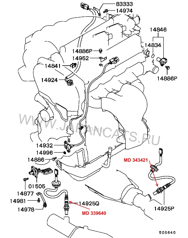 MD339640 Лямбда-зонд универсальный 4-Х контактный Mitsubishi | Запчасти ...