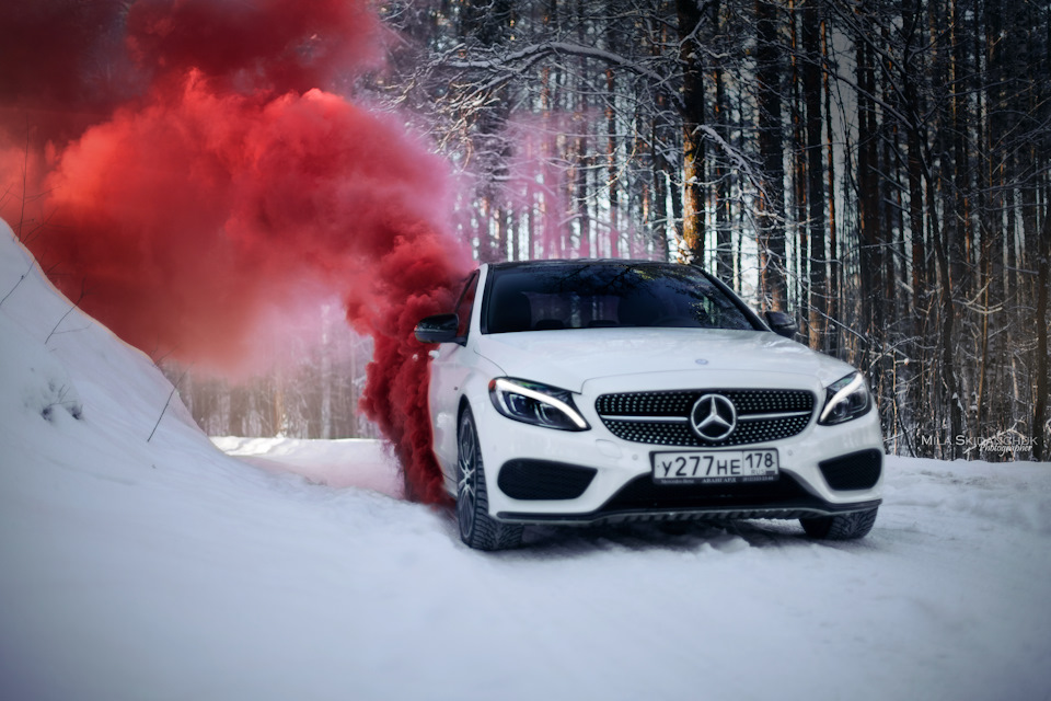 Mercedes-Benz C450 AMG 360+hp🕊 & Red Smoke — DRIVE2