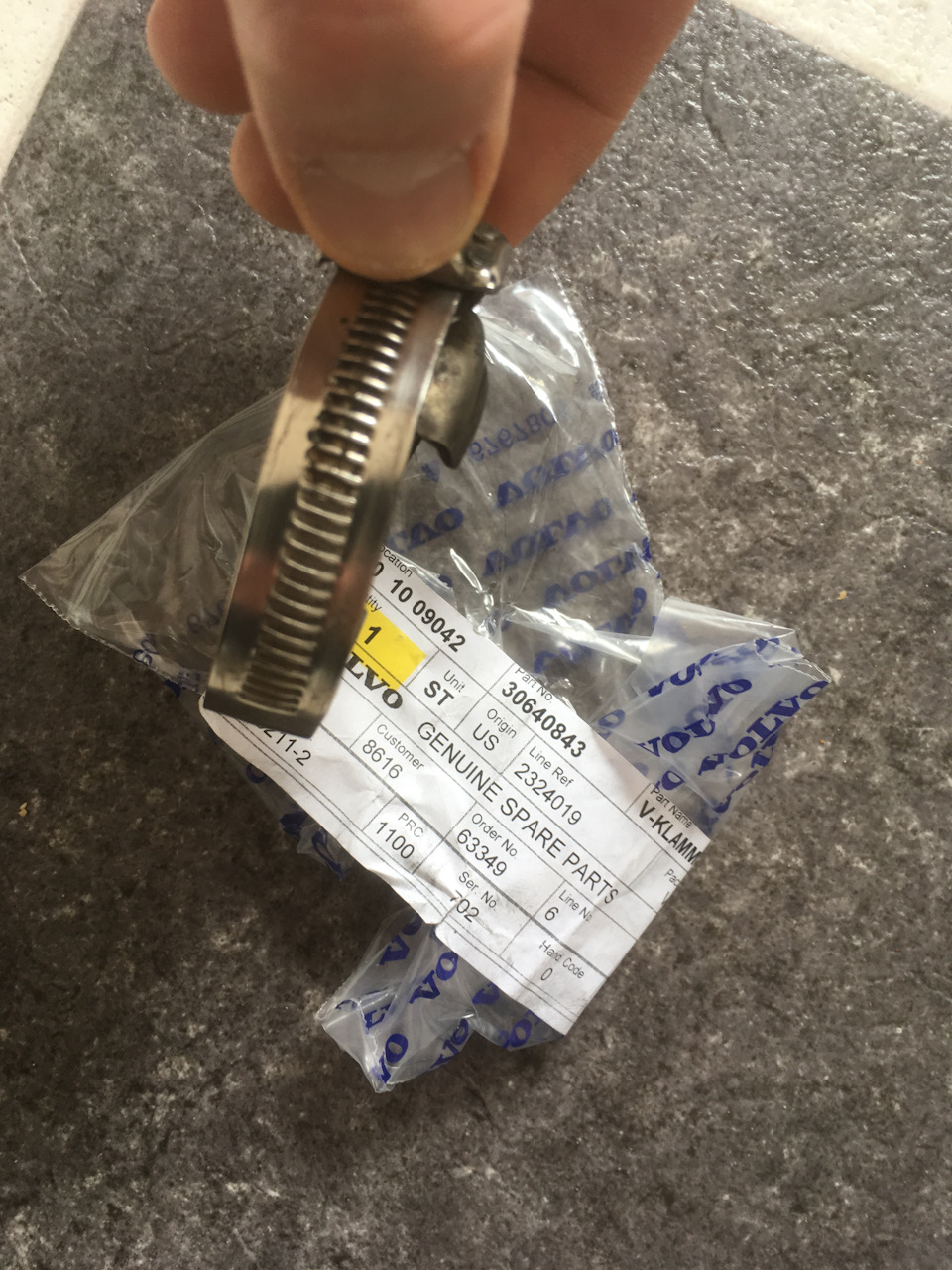 30640843 Хомут для двигателя D5244 Volvo | Запчасти на DRIVE2