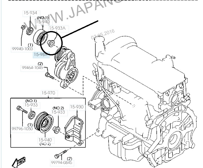 Накрылся натяжной ролик. — Mazda 3 (1G) BK, 1,6 л, 2008 года | поломка ...