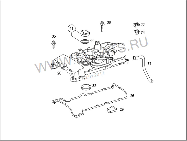 A2710160121 Прокладка уплотнительная крышки гбц Mercedes | Запчасти на ...