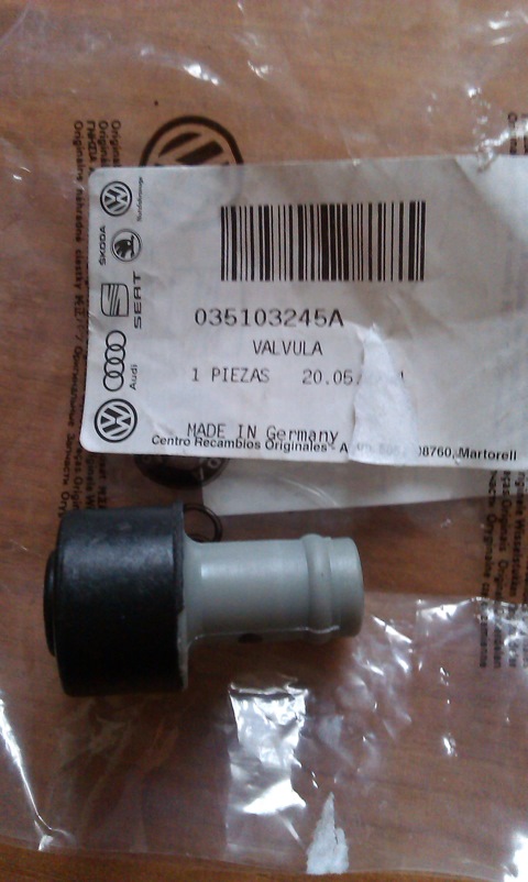 058905291K Клапан обратный VAG | Запчасти на DRIVE2