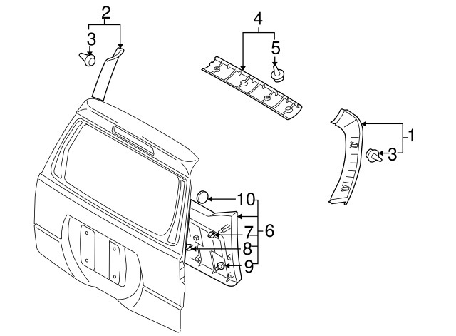 8378065J006GS ОБИВКА/TRIM COMP, BACK DOOR UPPER, R SUZUKI | Запчасти на ...