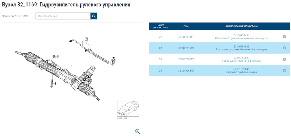 32136757651 Оборотный рулевой механизм с гидроусил. BMW | Запчасти на ...